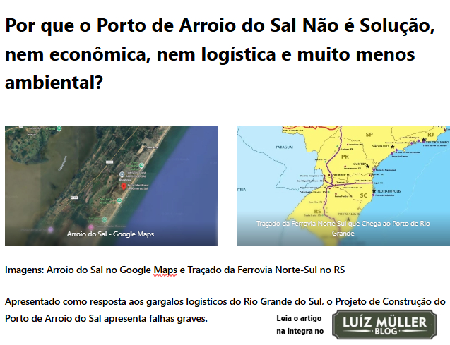 Por que o Porto de Arroio do Sal Não é Solução, nem econômica, nem ...
